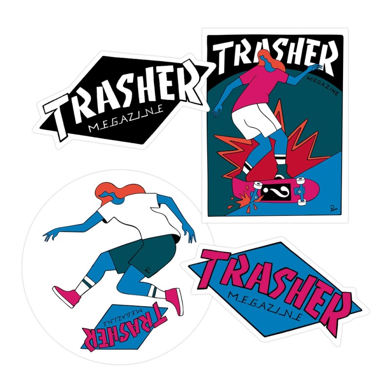 Pack de 4 Pegatinas THRASHER - TRASHER By Parra